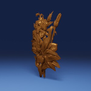Flowers Bouquet, 3D STL Model, CNC Router Engraver, Artcam, Aspire, CNC ...