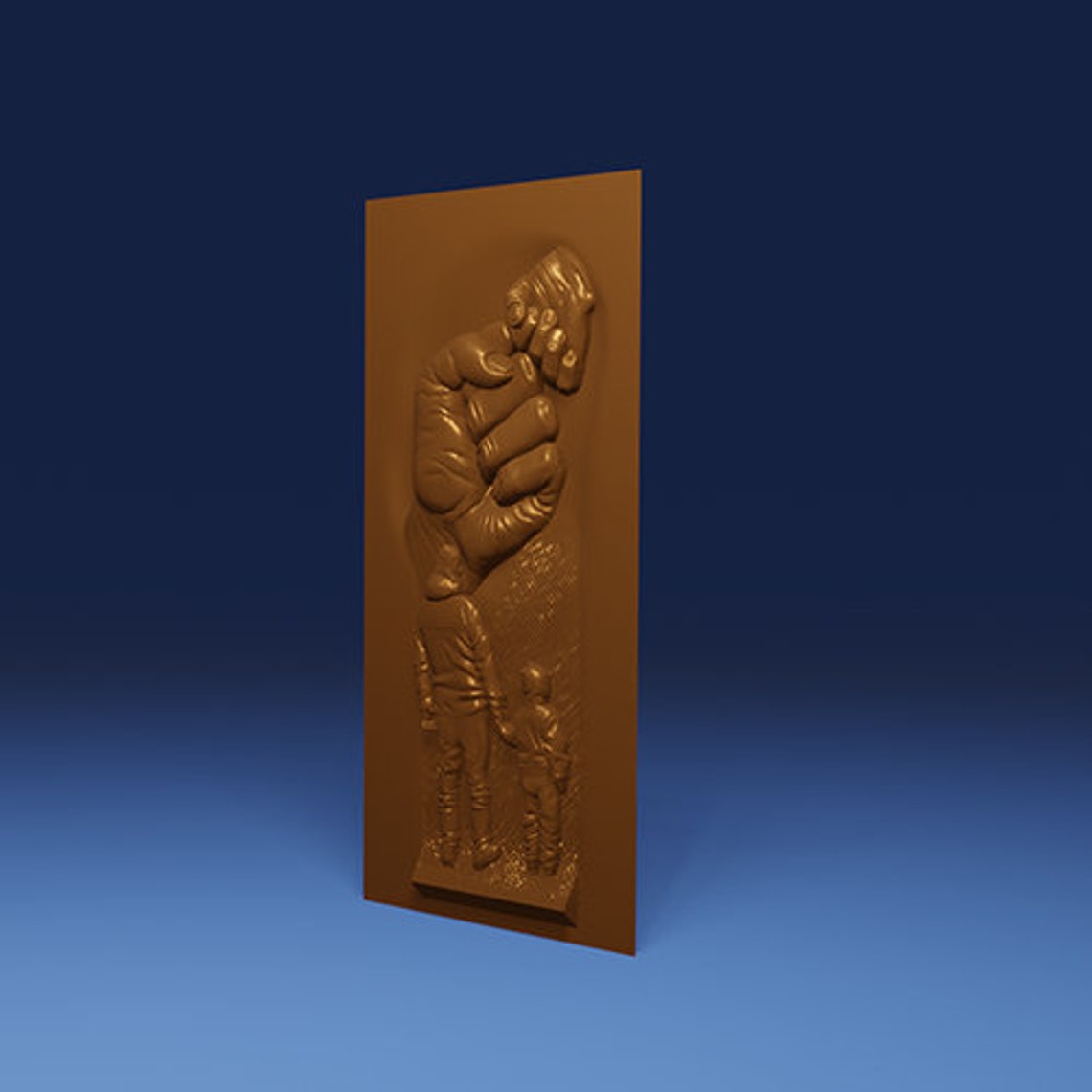 Father and Son Family 3D STL Model CNC Router Engraver - Etsy