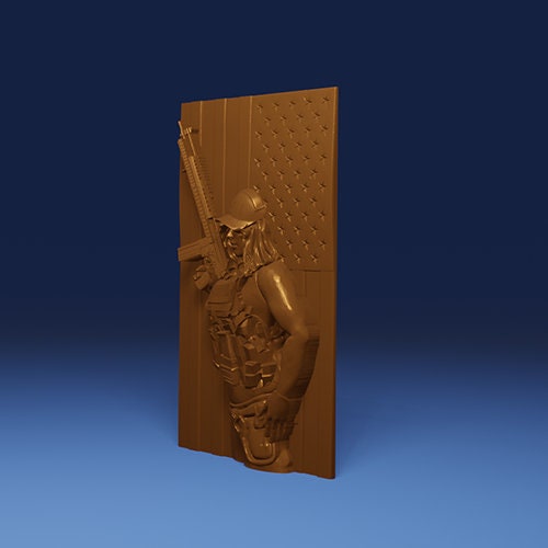 Female Us Soldier, 3D STL Model, CNC Router Engraver, Artcam, Aspire ...