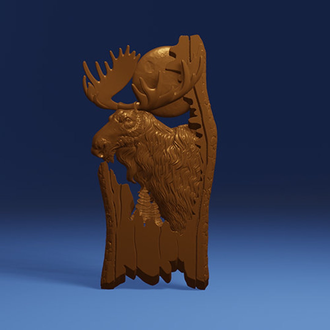 Buck Deer Moon 3D STL Model: CNC Router Engraver File (digital Download ...