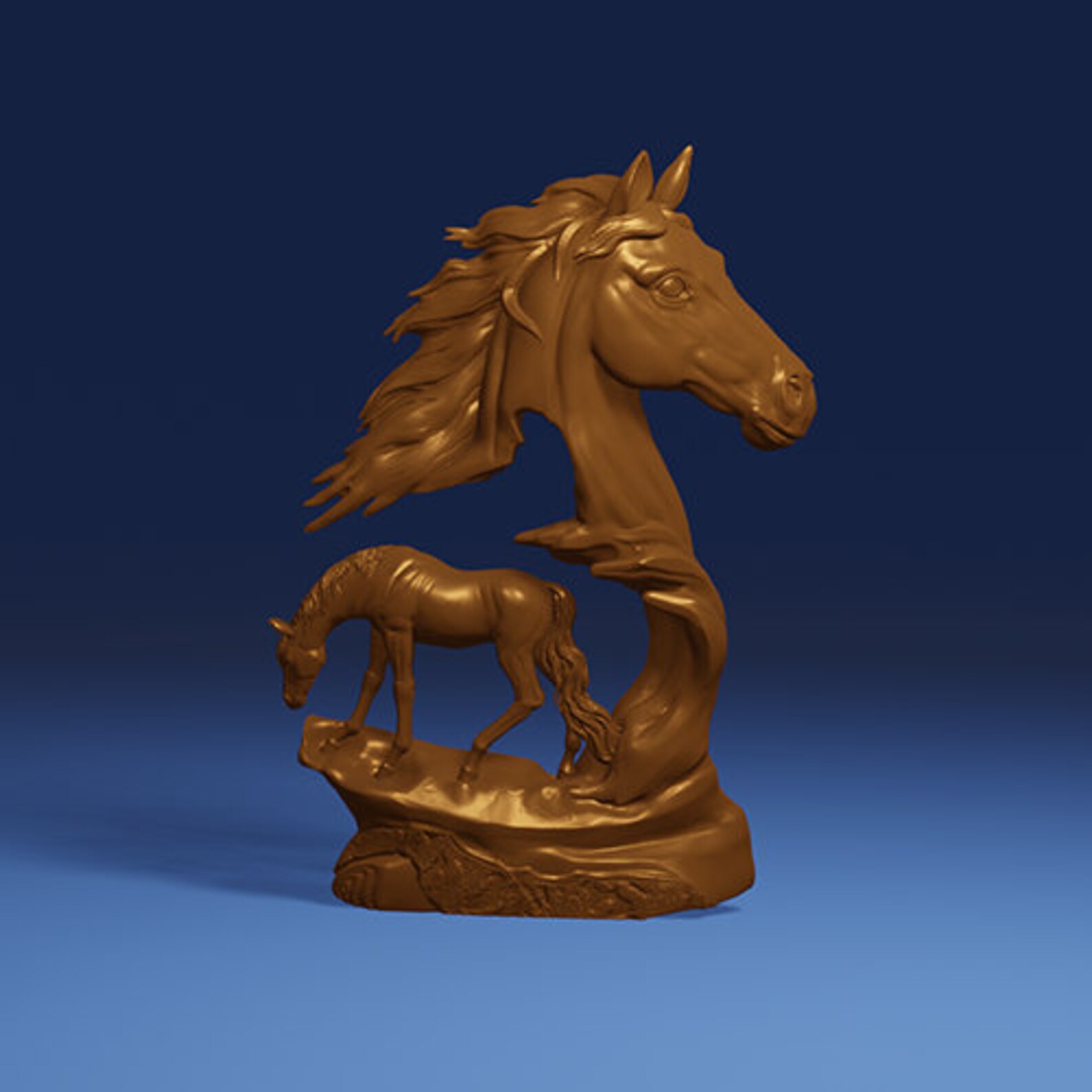 Stallions 3D STL Model: CNC Router Engraver File (digital Download ...