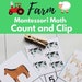Farm Count Clip Cards, Montessori Math Printable, Homeschooling ...