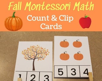 Summer Count Clip Cards Montessori Math Printable | Etsy