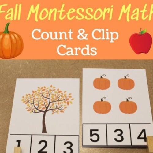 Fall Count Clip Cards Montessori Math Printable - Etsy