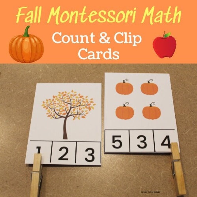Number Clip Cards Fall - Etsy