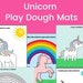 Unicorn Play Dough Mats, Unicorn Sensory Play, Unicorn Play Doh Mats ...