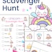 Unicorn Scavenger Hunt, Unicorn Treasure Hunt, Printable for Kids ...