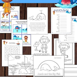 Jonah and the Big Fish Bible Story, Jonah Activities and Games, Jonah ...