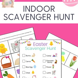Easter Scavenger Hunt With Cards to Hide, Indoor Easter Scavenger Hunt ...