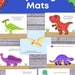 7 Dinosaur Play Dough Mats, Printable Dinosaurs Play Dough Mat, Dino ...