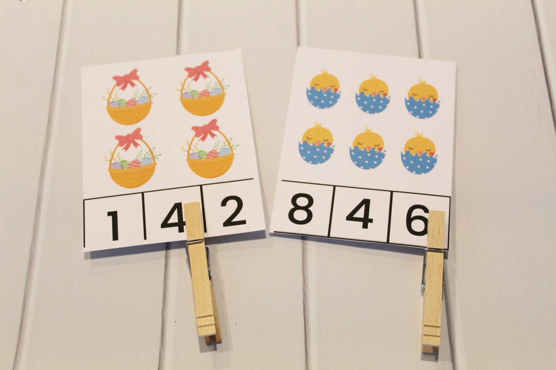Easter Count Clip Cards, Montessori Math Printable, Homeschooling ...