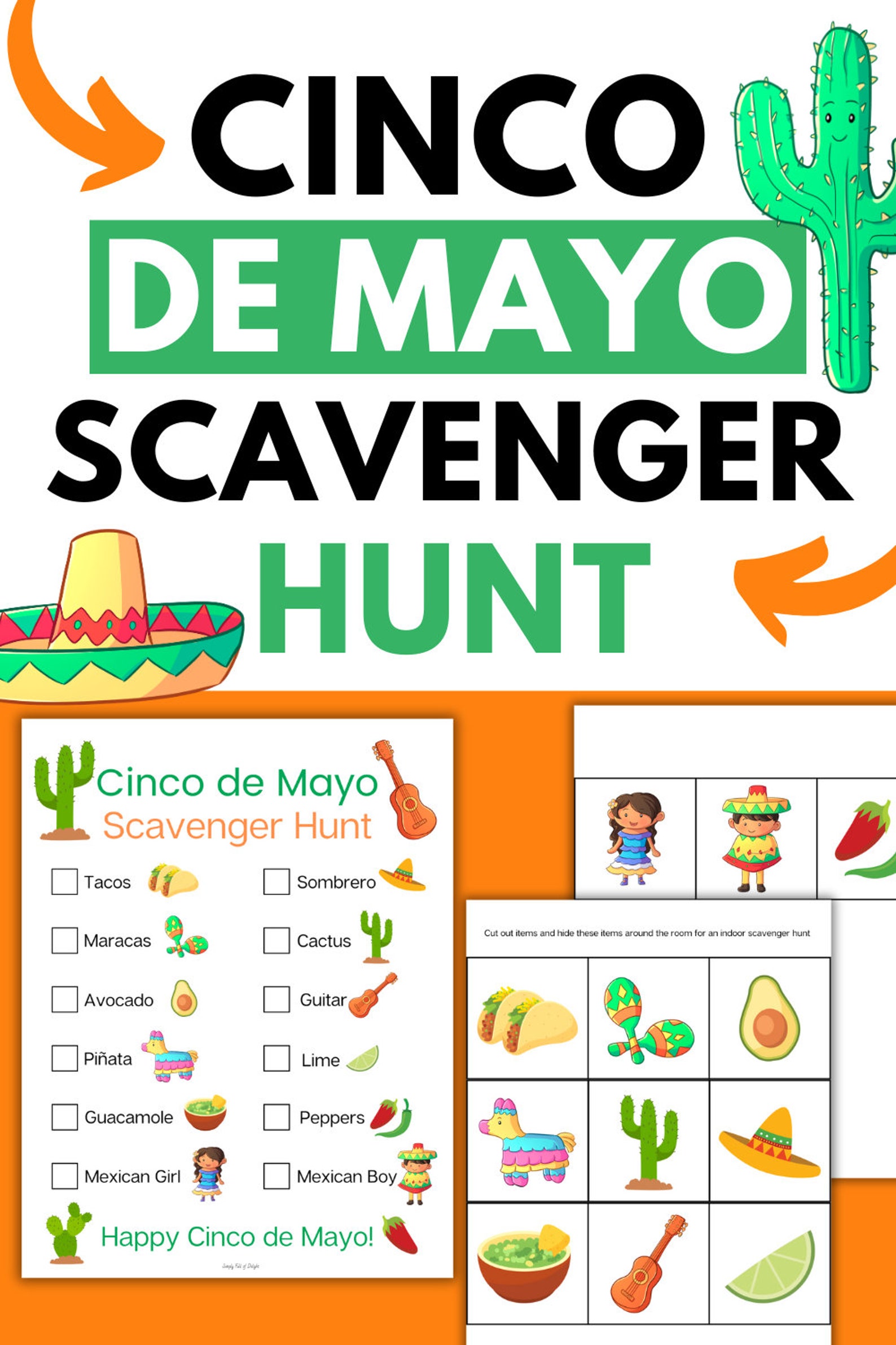 Cinco De Mayo Scavenger Hunt, Cinco De Mayo Treasure Hunt, Printable ...