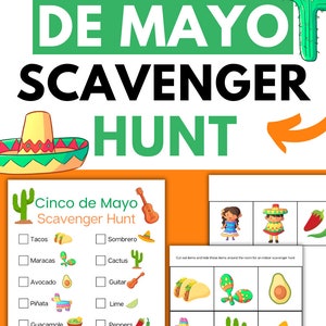 Cinco De Mayo Scavenger Hunt, Cinco De Mayo Treasure Hunt, Printable ...