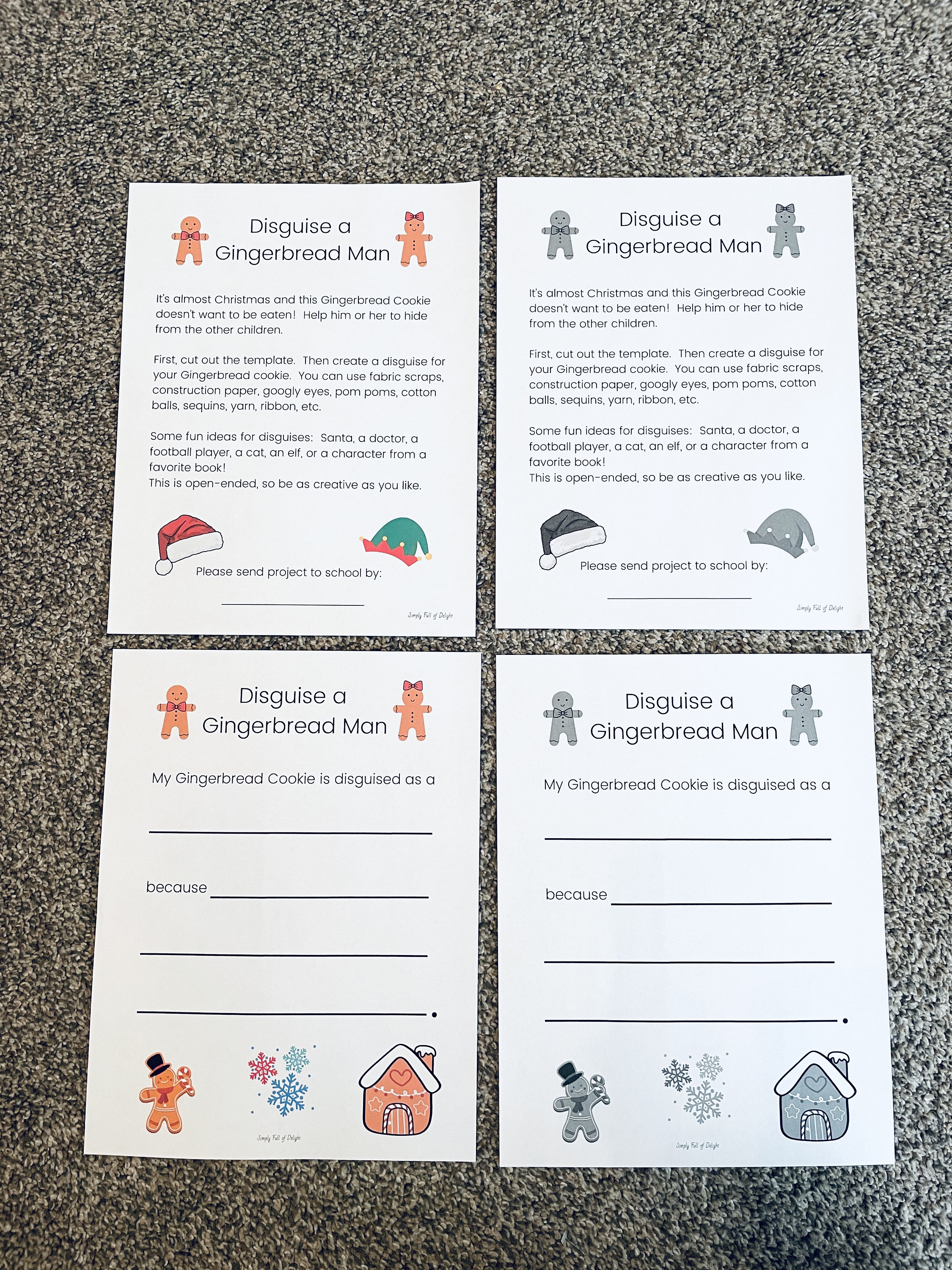 Disguise a Gingerbread Man Set, Gingerbread Man Project, Christmas ...