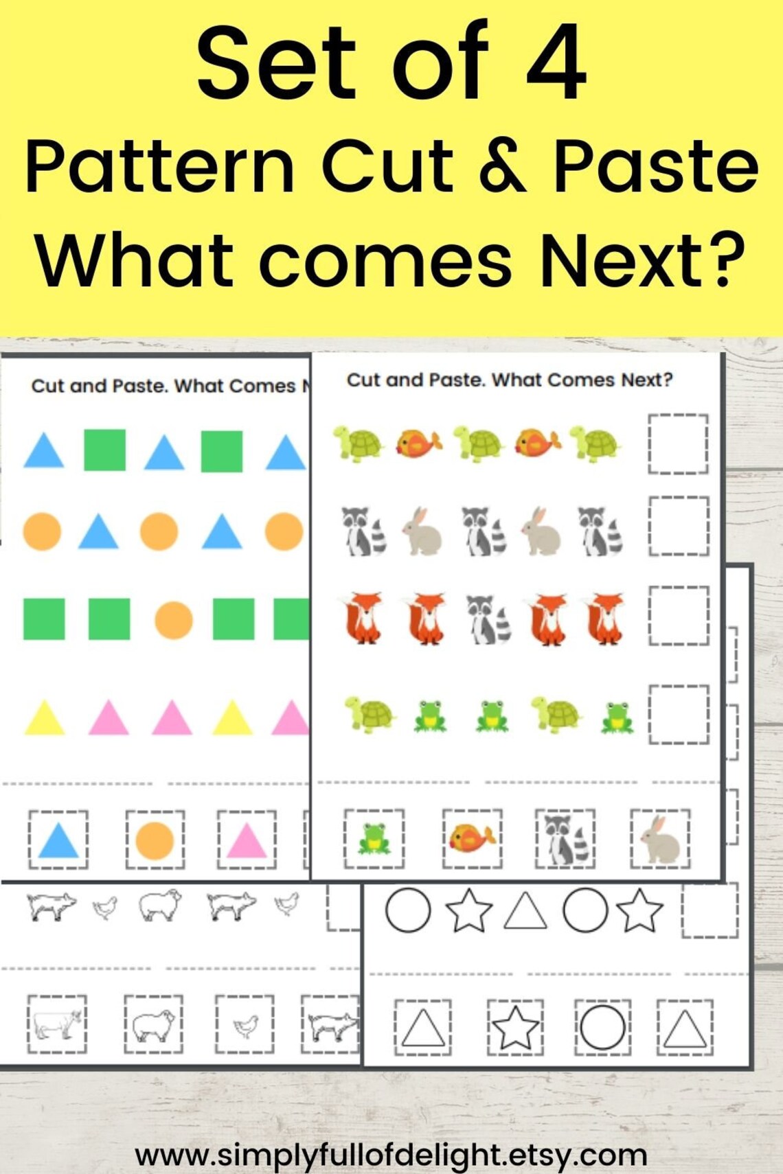 What Comes Next Pattern Practice Cut and Paste Activities - Etsy