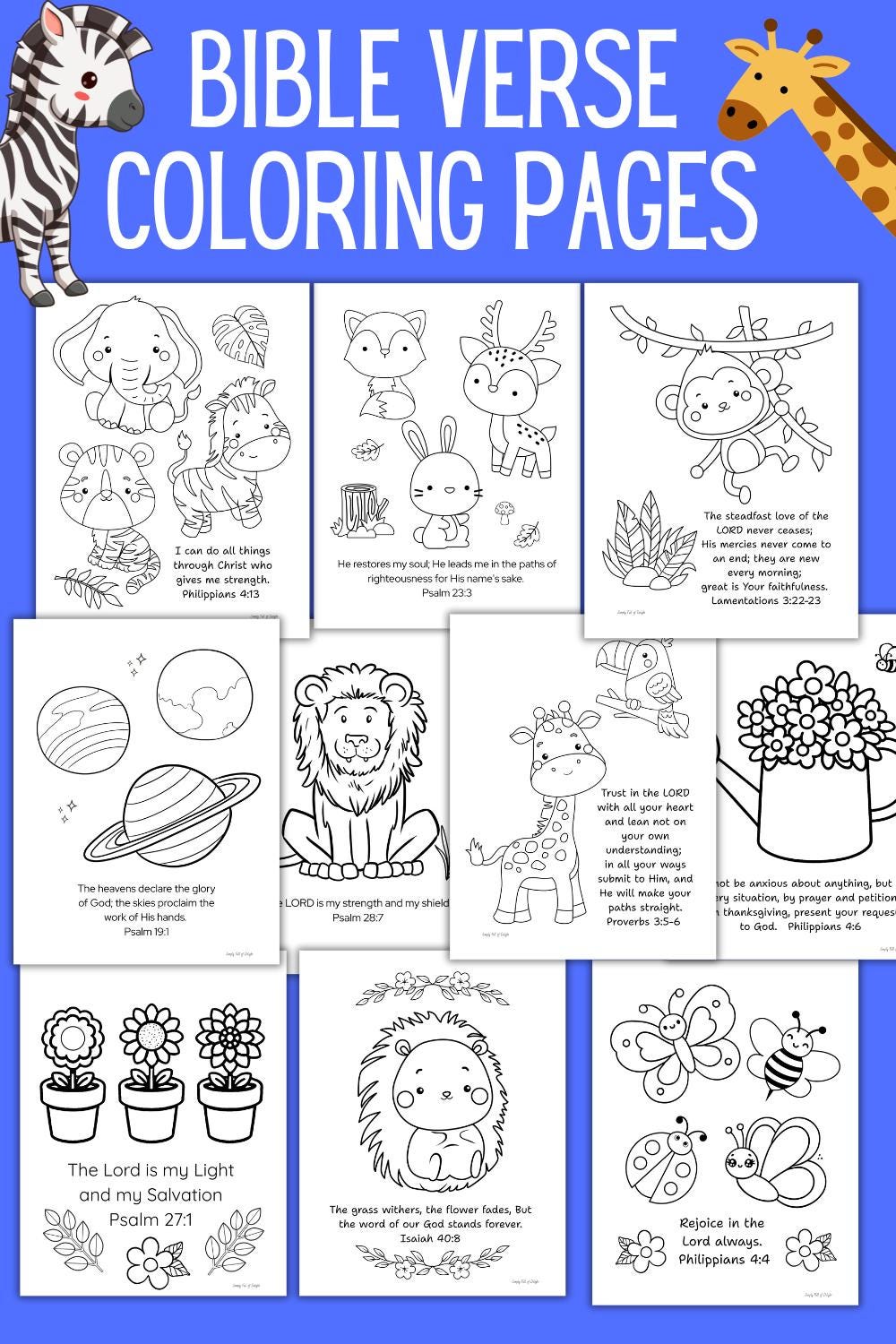 Easy Bible Verse Coloring Pages for Kids, Bible Verse Coloring Sheets ...
