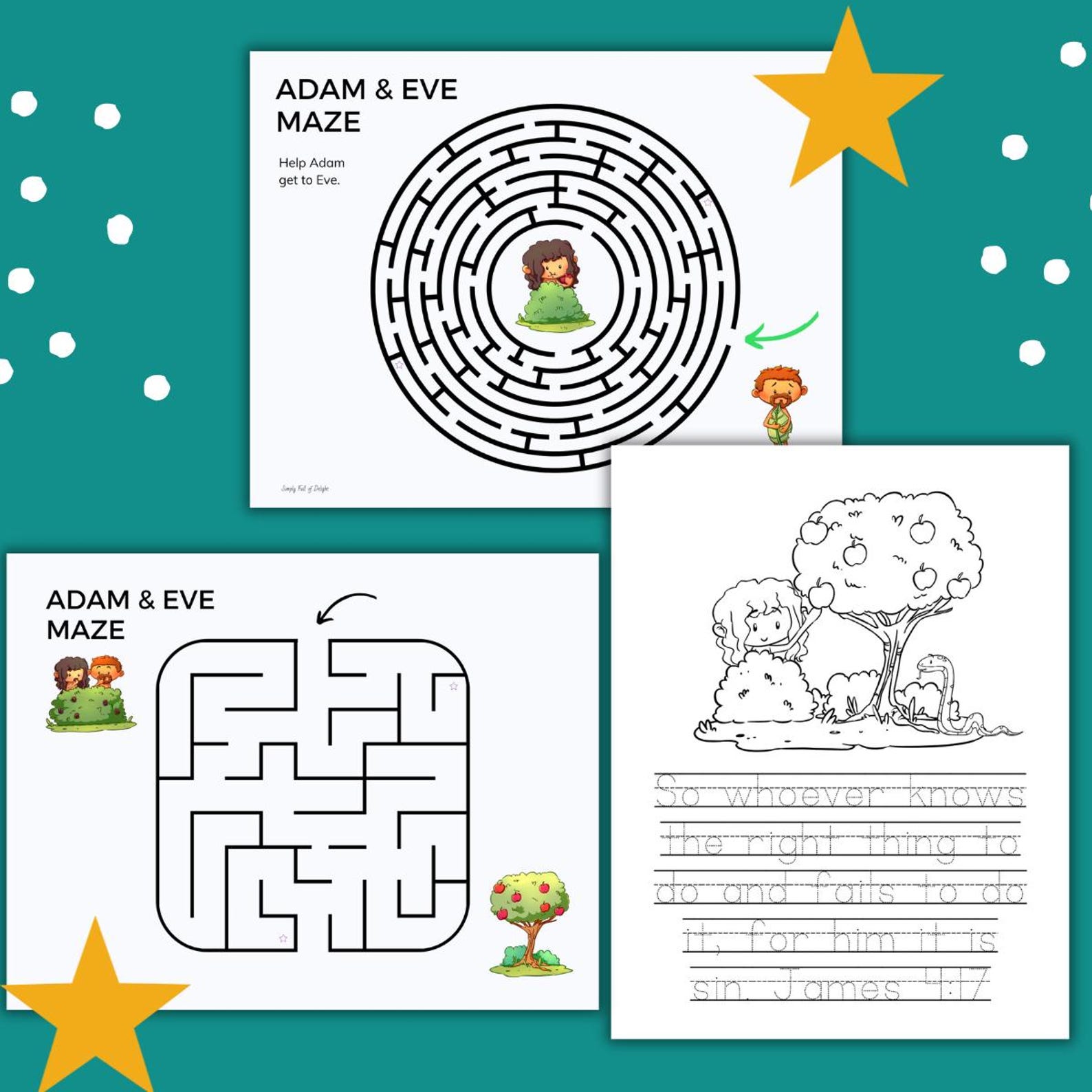 Adam & Eve Bible Story, Adam and Eve Activities, Adam and Eve Craft ...