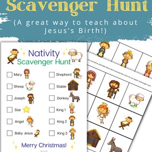 Nativity Scavenger Hunt, Christmas Scavenger Hunt With Cards to Hide ...