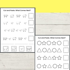 What Comes Next? Pattern Practice, Cut and Paste Activities, Preschool ...