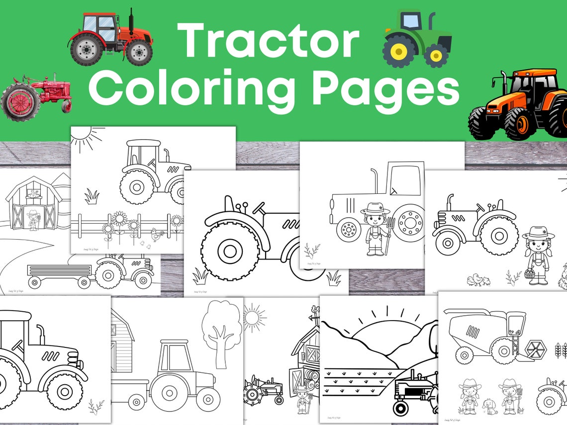 Tractor Coloring Pages for Kids, Tractor Coloring Sheets, Farm Coloring ...