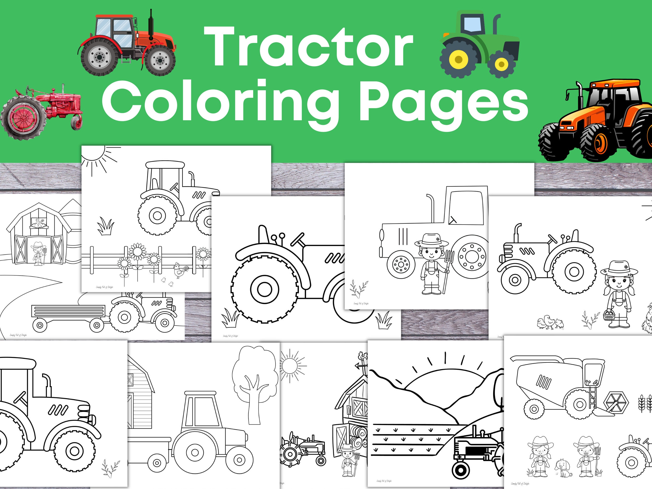 Tractor Coloring Pages for Kids, Tractor Coloring Sheets, Farm Coloring ...