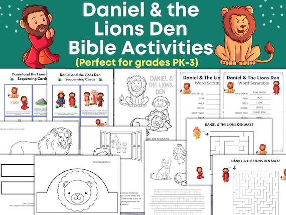 Daniel And The Lions Den Maze Daniel And The Lions Den Worksheet | TPT