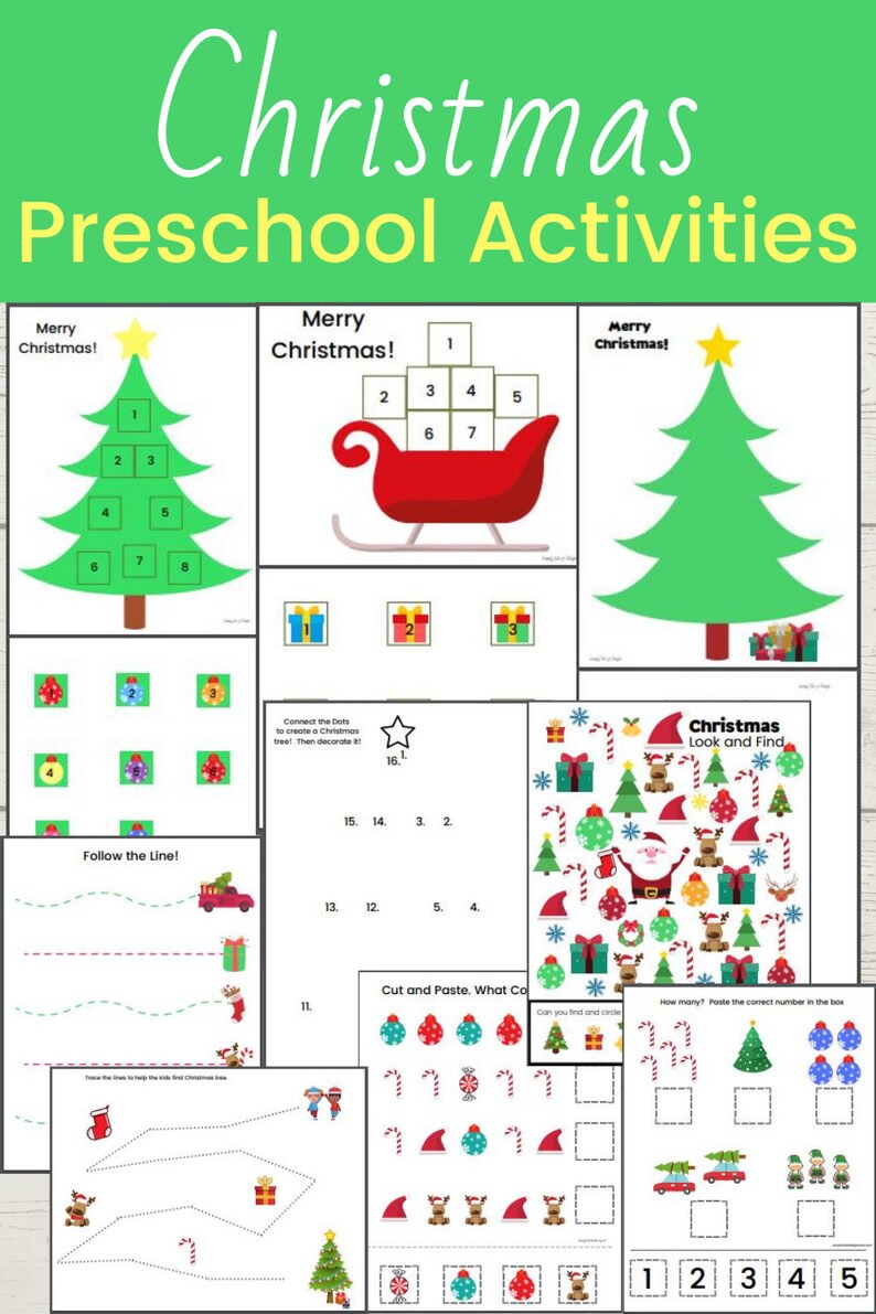 Bundle Set - Winter and Christmas Preschool Activities, Christmas ...
