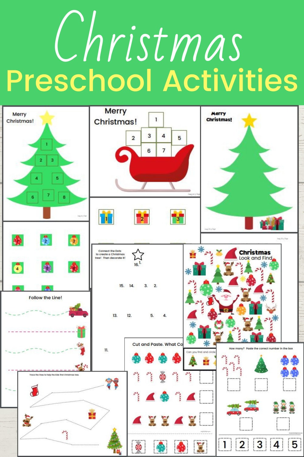 Bundle Set - Winter and Christmas Preschool Activities, Christmas ...