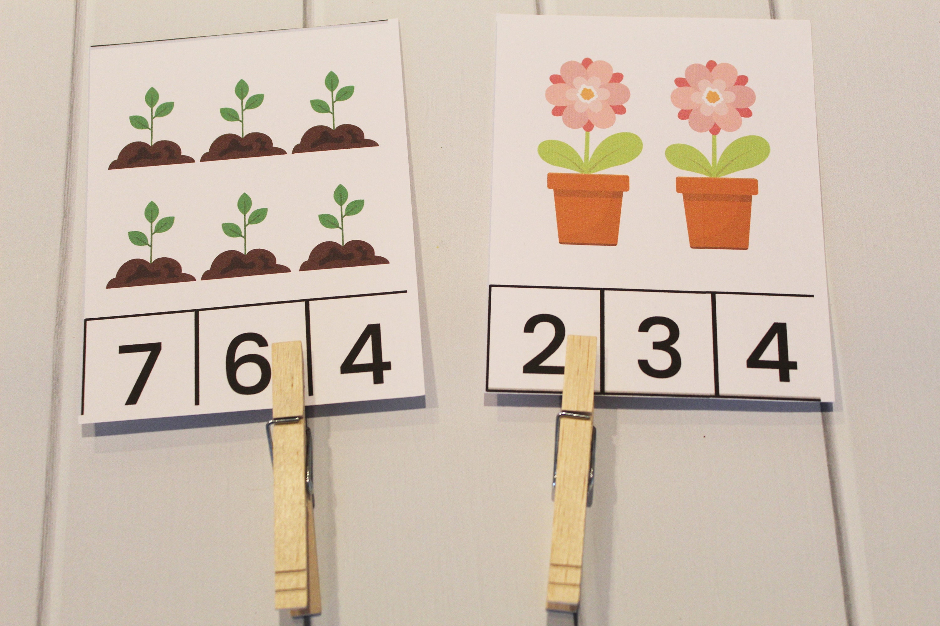 Spring Count Clip Cards, Montessori Math Printable, Homeschooling ...