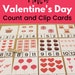 Valentine's Day Count Clip Cards, Montessori Math Printable ...