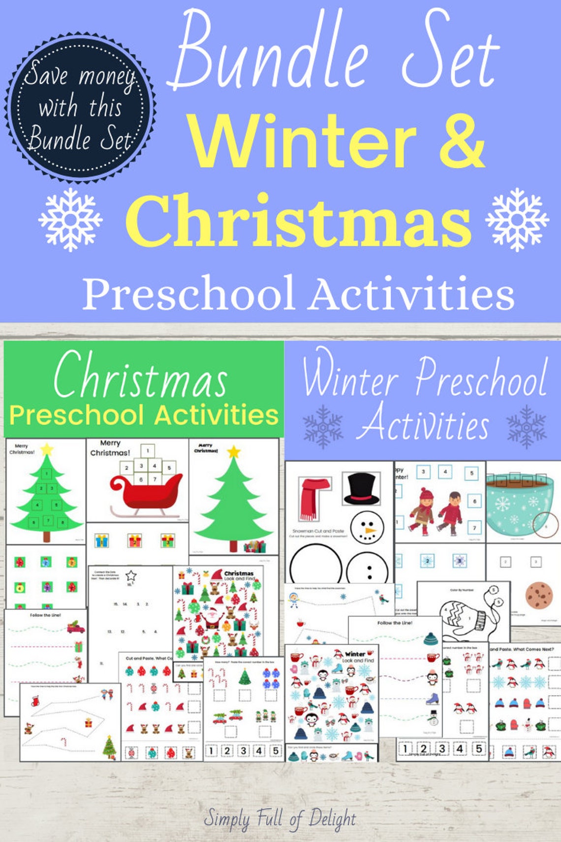 Bundle Set - Winter and Christmas Preschool Activities, Christmas ...