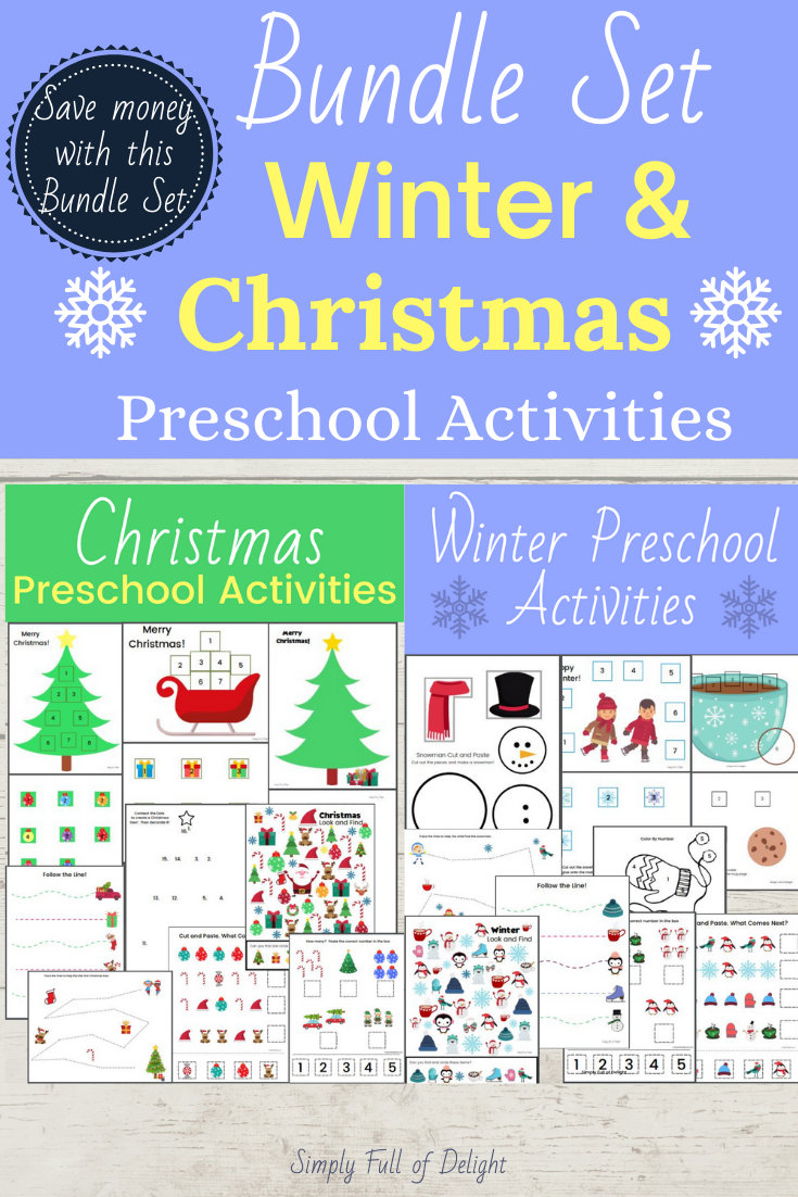 Bundle Set - Winter and Christmas Preschool Activities, Christmas ...