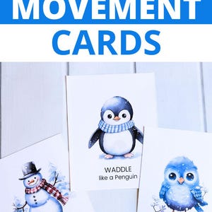 Winter Movement Cards for Kids, Preschool Gross Motor Activity ...
