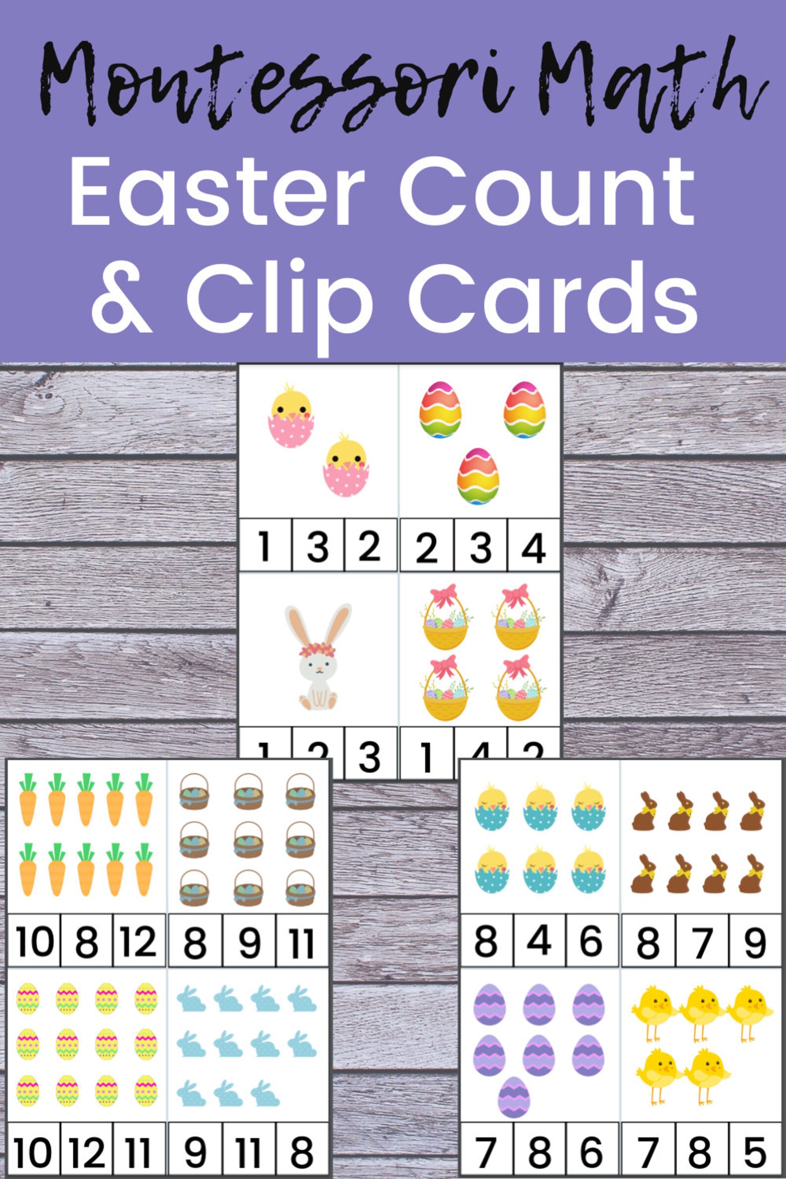 Easter Count Clip Cards, Montessori Math Printable, Homeschooling ...