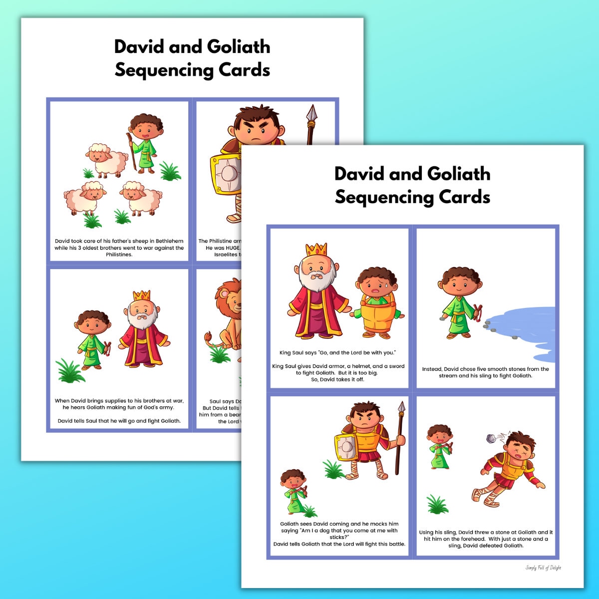 David and Goliath Sunday School Lesson, David and Goliath Worksheet ...