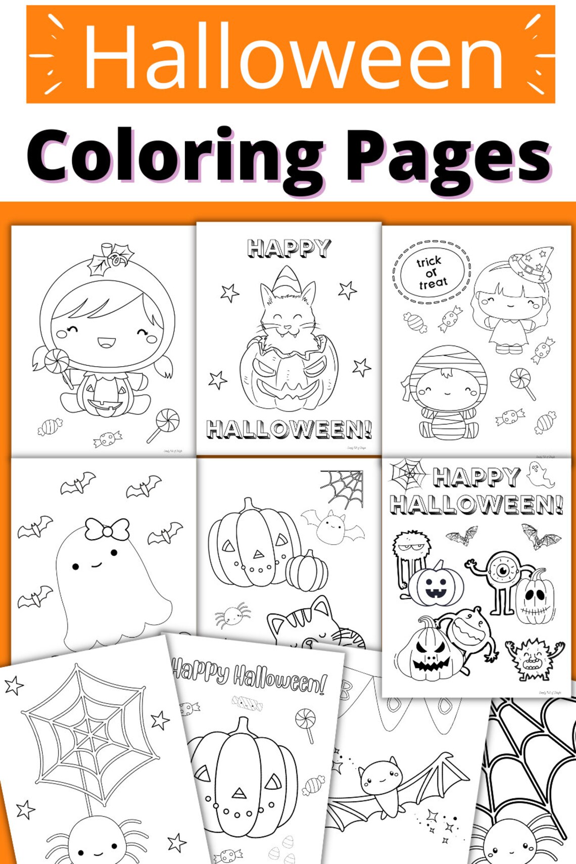 Halloween Coloring Pages for Kids, Halloween Coloring Sheets, Halloween ...