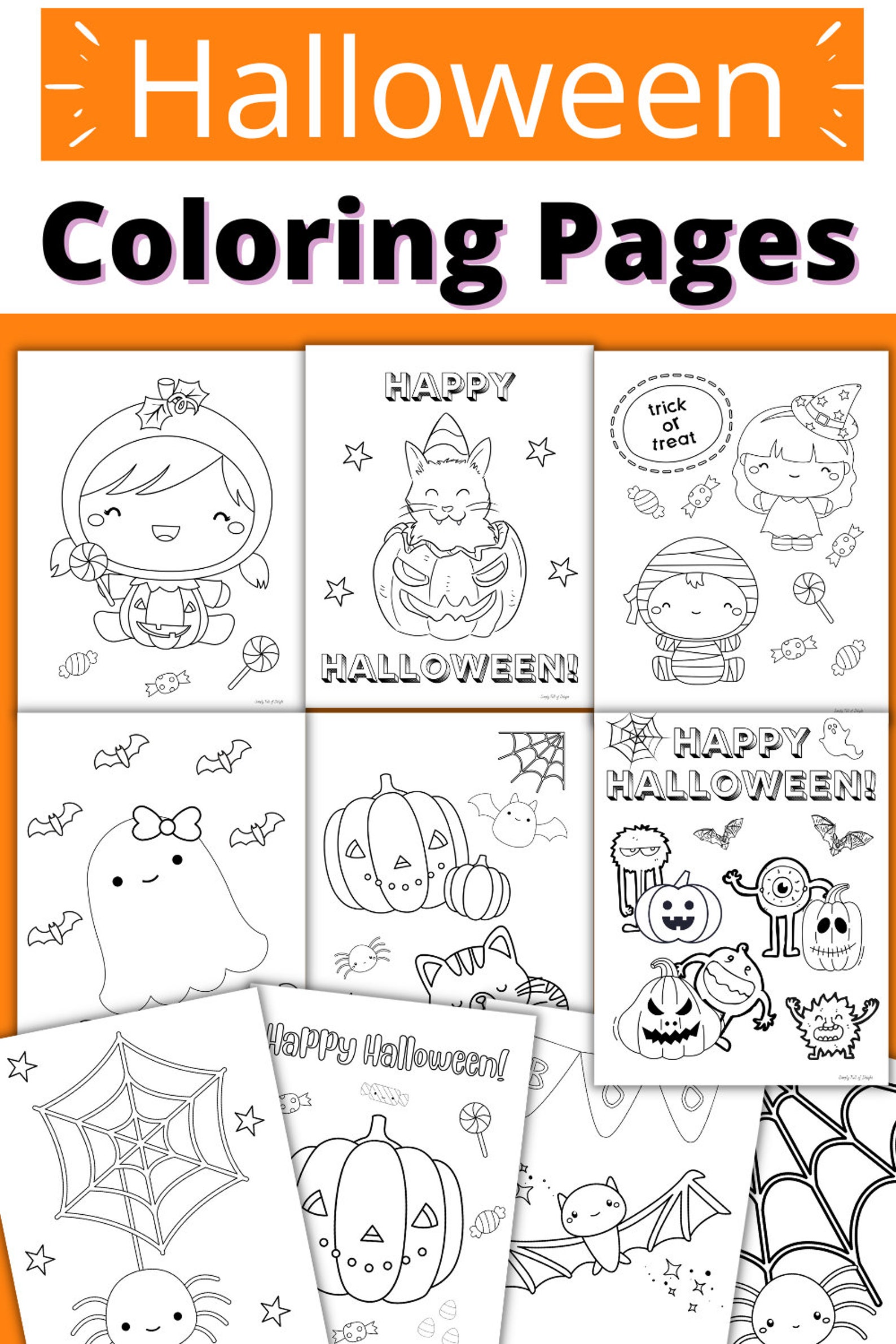 Halloween Coloring Pages for Kids, Halloween Coloring Sheets, Halloween ...