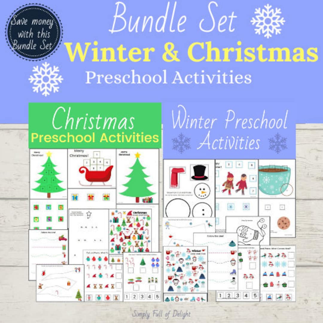 Bundle Set - Winter and Christmas Preschool Activities, Christmas ...