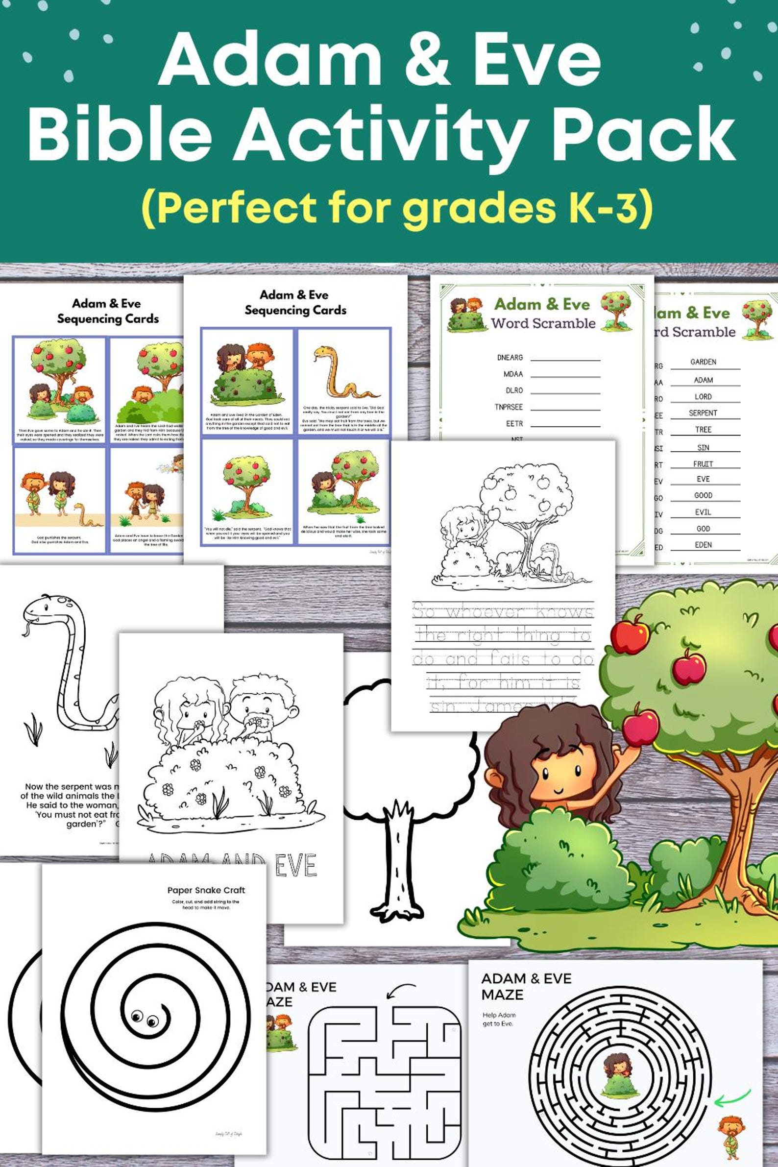 Adam & Eve Bible Story, Adam and Eve Activities, Adam and Eve Craft ...