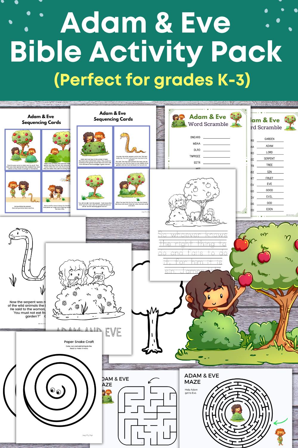 Adam & Eve Bible Story, Adam and Eve Activities, Adam and Eve Craft ...