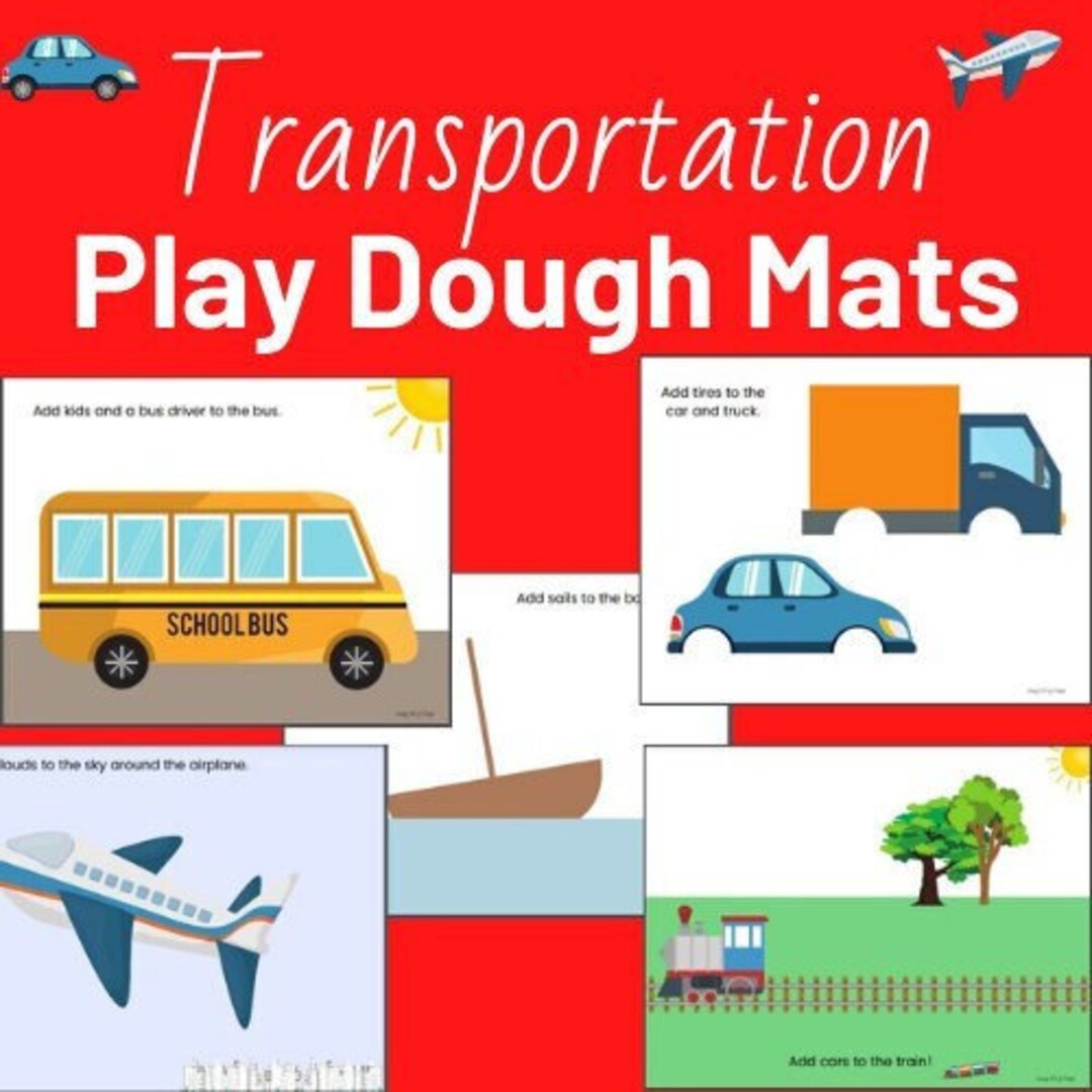 5 Incredible Printable Play Dough Mats, Preschool Transportation Theme ...