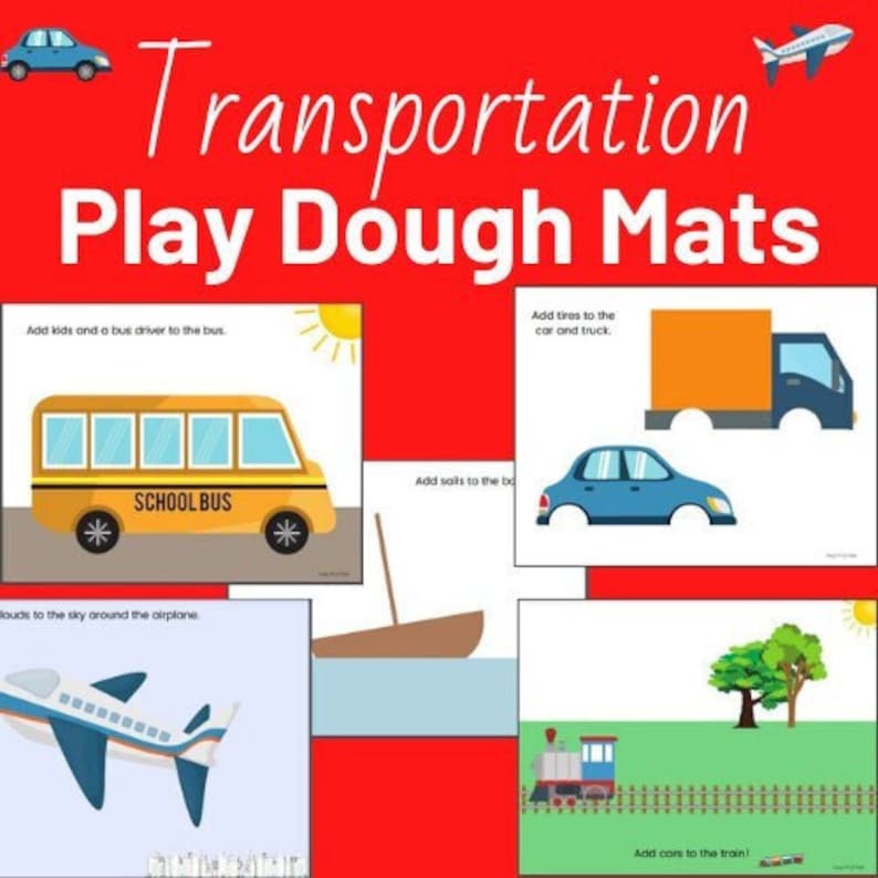 5 Incredible Printable Play Dough Mats, Preschool Transportation Theme ...
