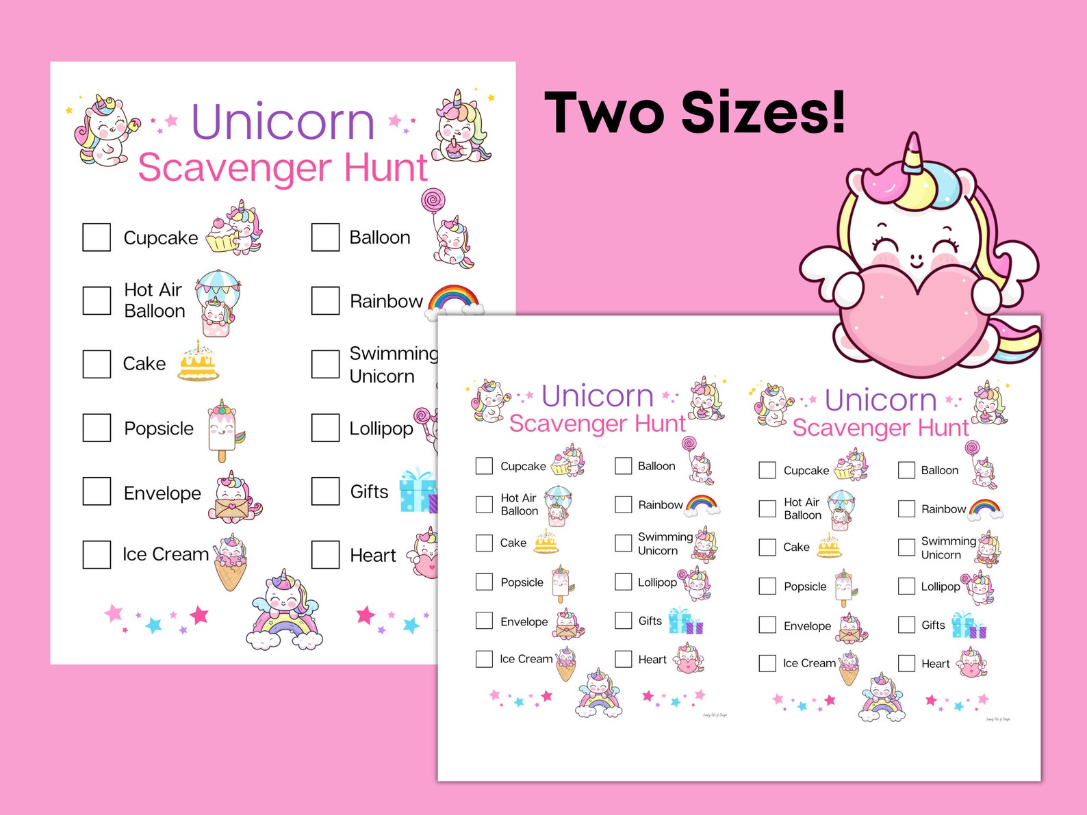 Unicorn Scavenger Hunt, Unicorn Treasure Hunt, Printable for Kids ...