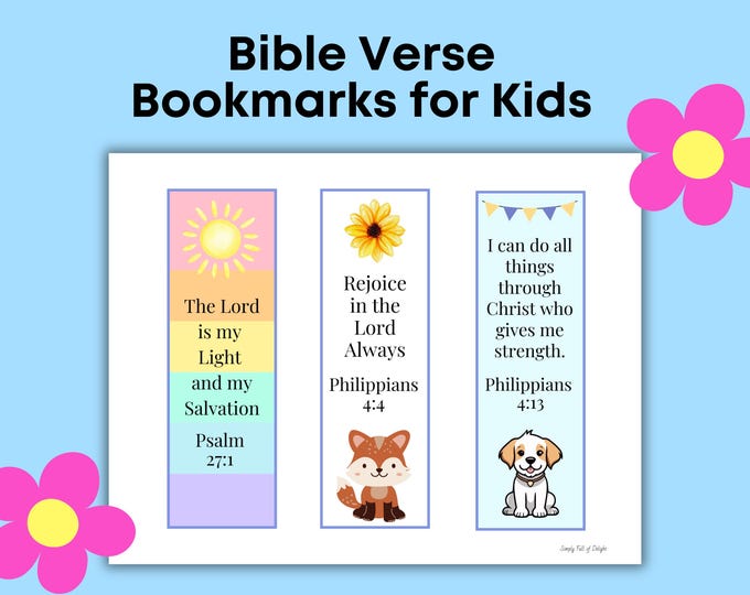 Printable Bible Verse Bookmarks for Kids | Boys & Girls Designs | Kids ...