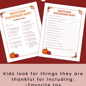 Gratitude Scavenger Hunt, Thanksgiving Scavenger Hunt, Fall Scavenger ...