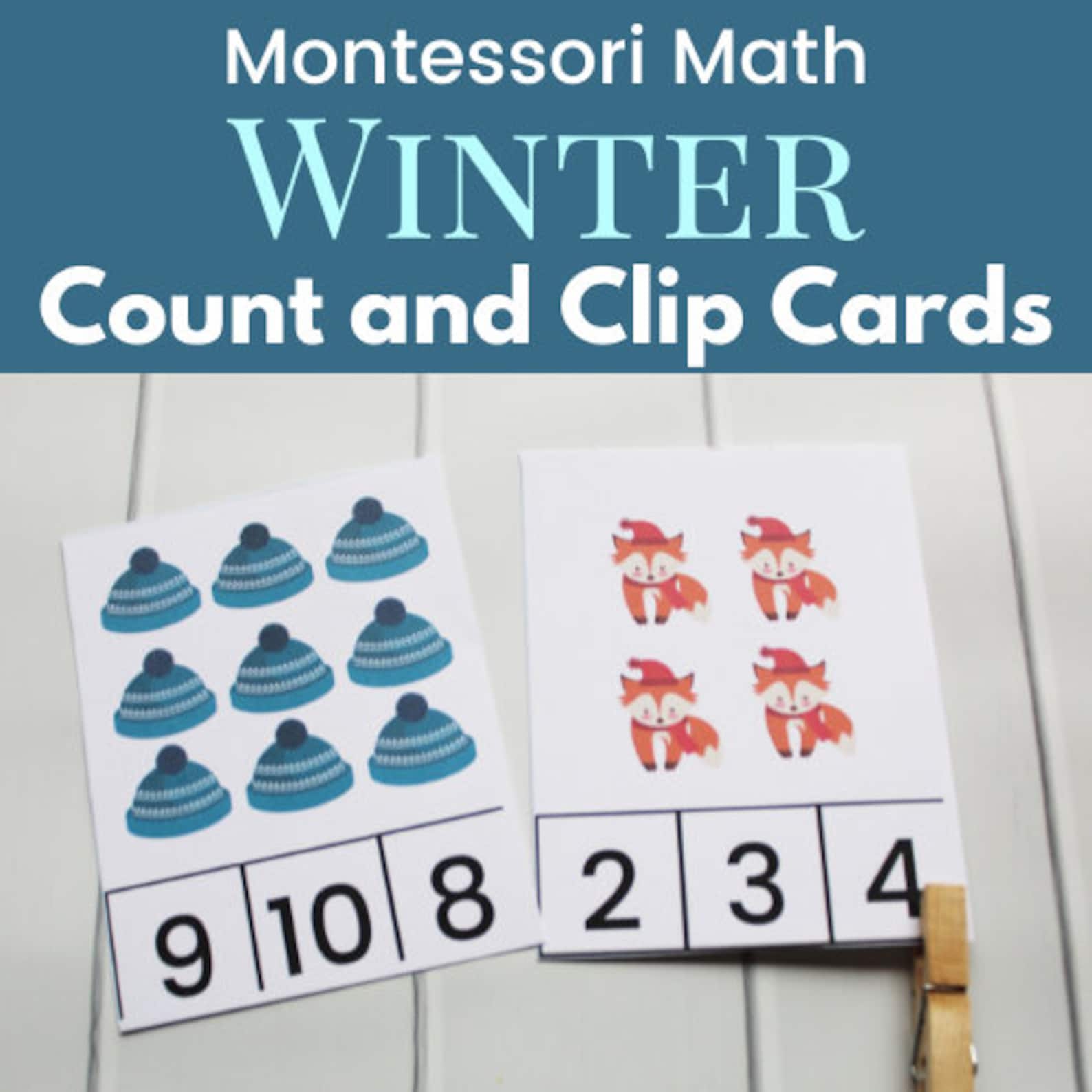 Winter Count Clip Cards, Montessori Math Printable, Homeschooling ...