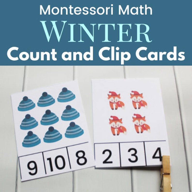 Winter Count Clip Cards, Montessori Math Printable, Homeschooling ...