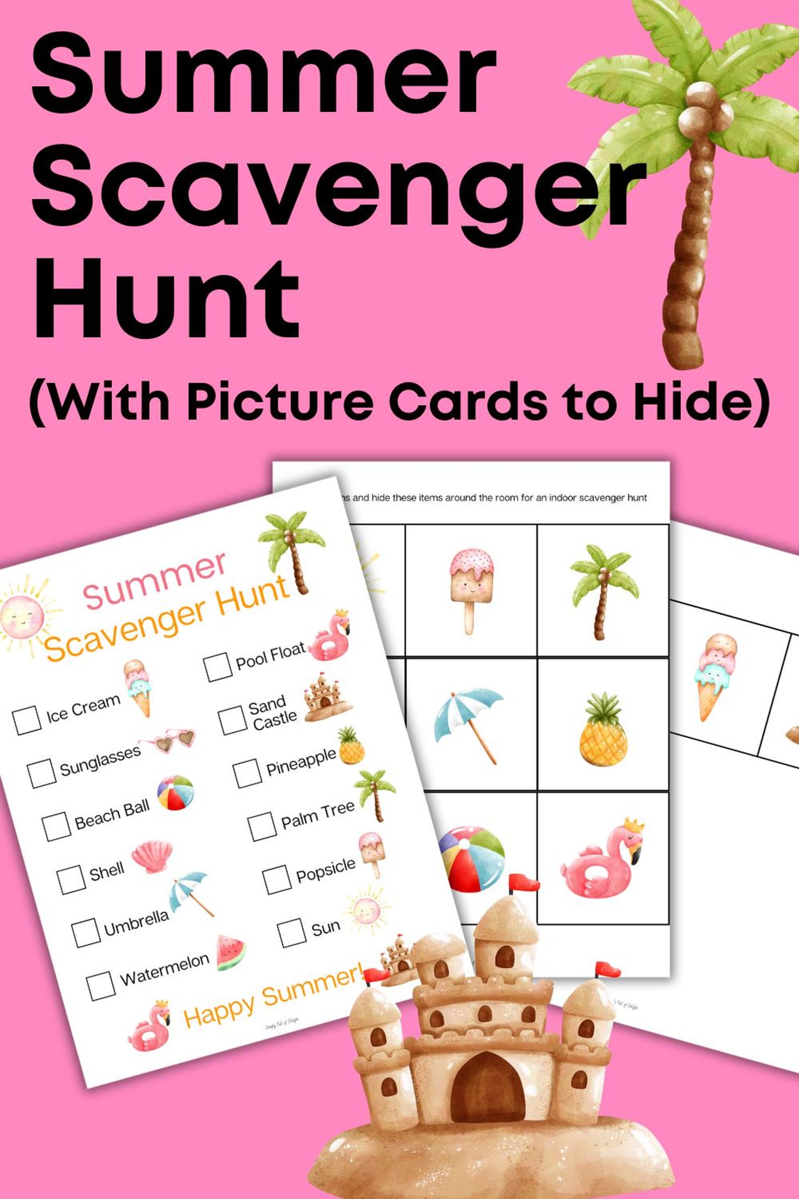Summer Scavenger Hunt, Summer Treasure Hunt, Printable for Kids ...