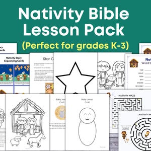 Nativity Bible Story, Birth of Jesus Activities and Games, Nativity ...