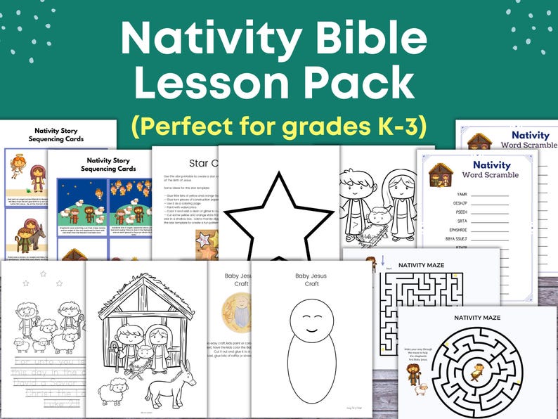 Nativity Bible Story, Birth of Jesus Activities and Games, Nativity ...